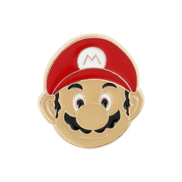 Jewelry | Red Cap Mustache Gamer Enamel Pin Cartoon Character | Poshmark